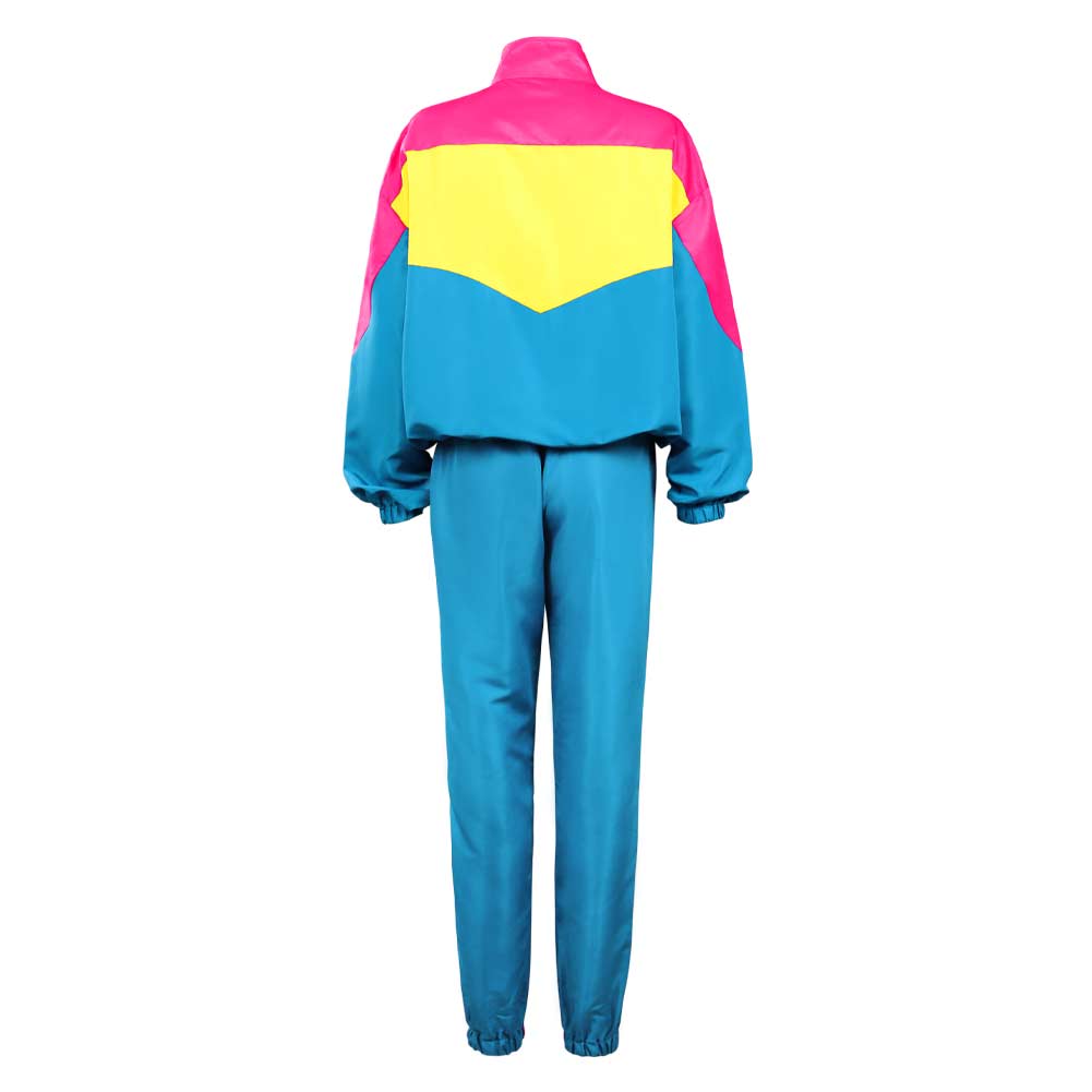 80s Adult Blue Retro Hip Hop Tracksuit Set Sportswear Cosplay Outfits ...