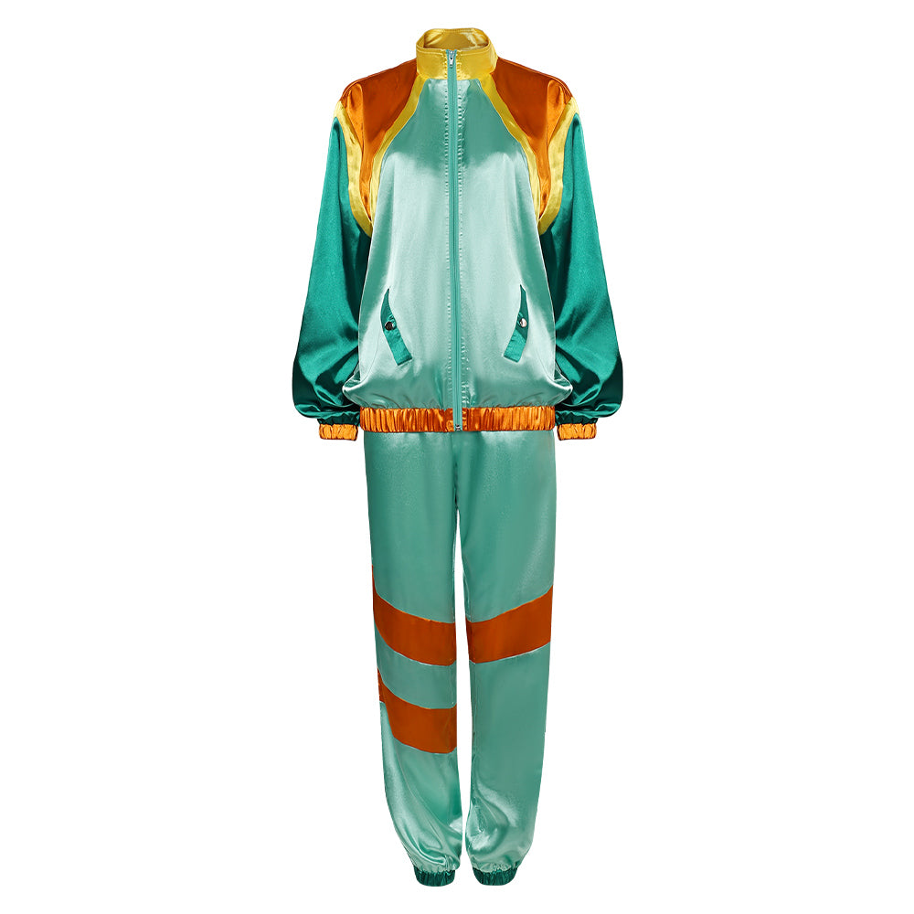80s Disco Tracksuit for Men Women Green Retro Hip Hop Neon Clothes Out ...