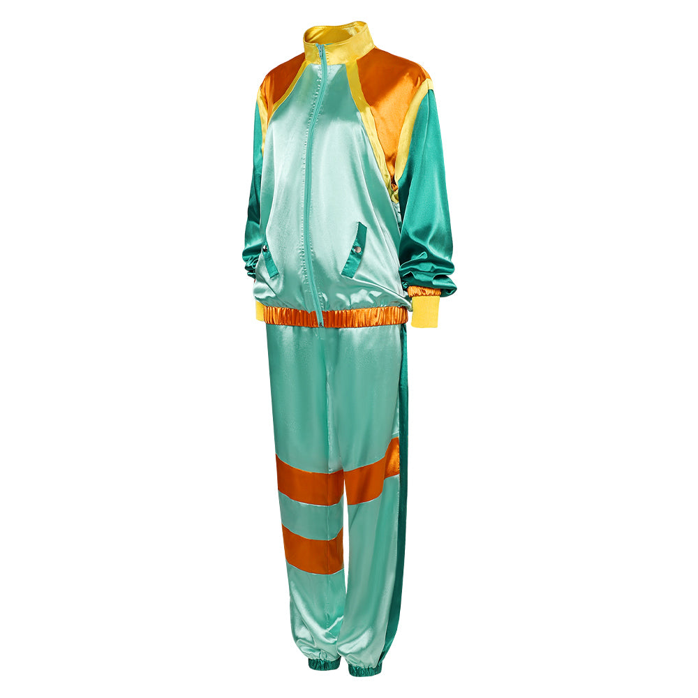80s Disco Tracksuit for Men Women Green Retro Hip Hop Neon Clothes Out ...