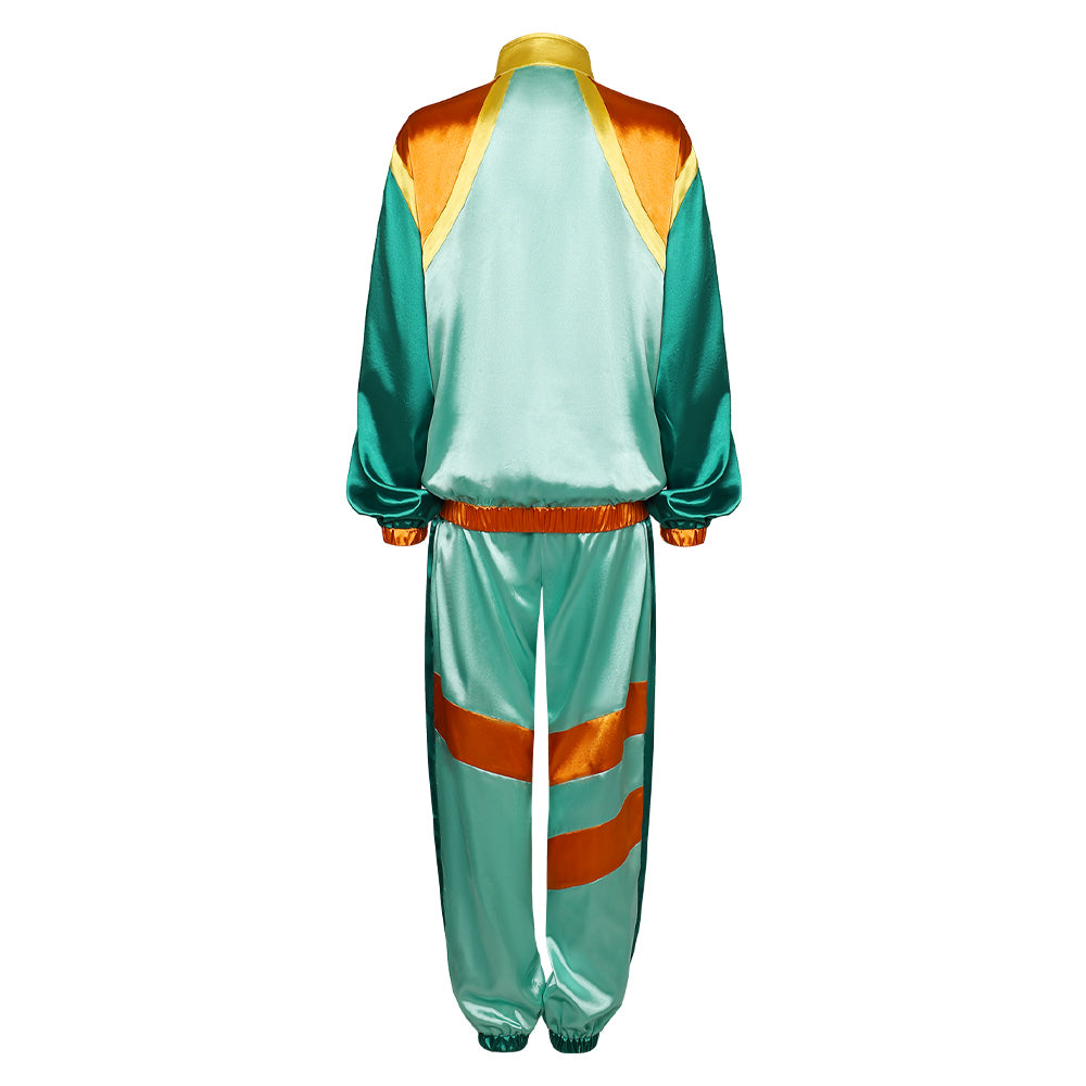 80s Disco Tracksuit for Men Women Green Retro Hip Hop Neon Clothes Out ...
