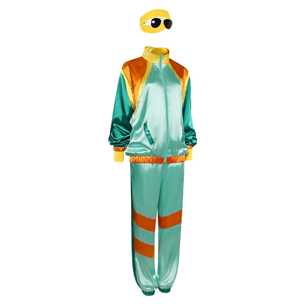 80s Disco Tracksuit for Men Women Green Retro Hip Hop Neon Clothes Out ...