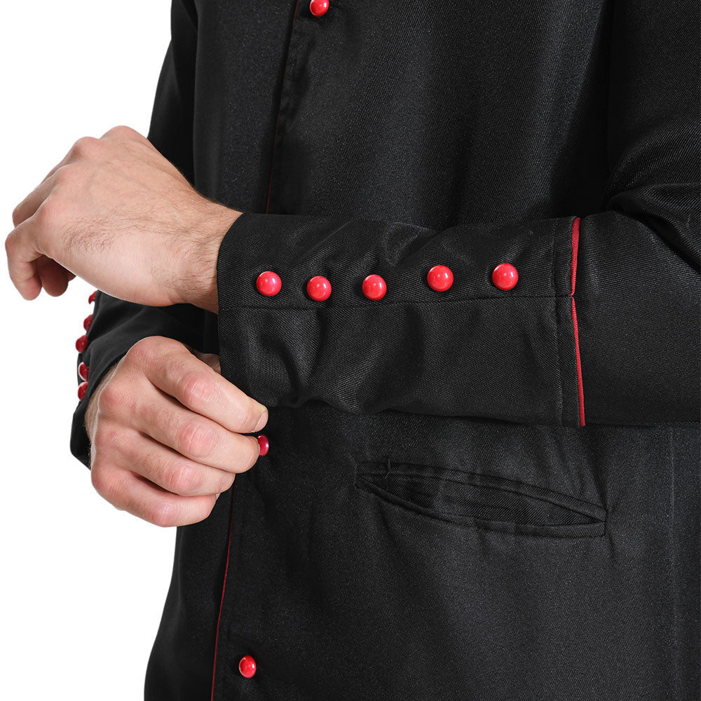 Medieval Christian Friar Priest Black Long Coat Cosplay Outfits Hallow ...