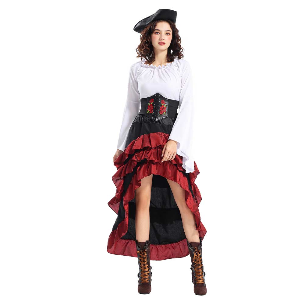 Medieval Pirates Renaissance Women Dress Cosplay Costume Outfits Hallo ...