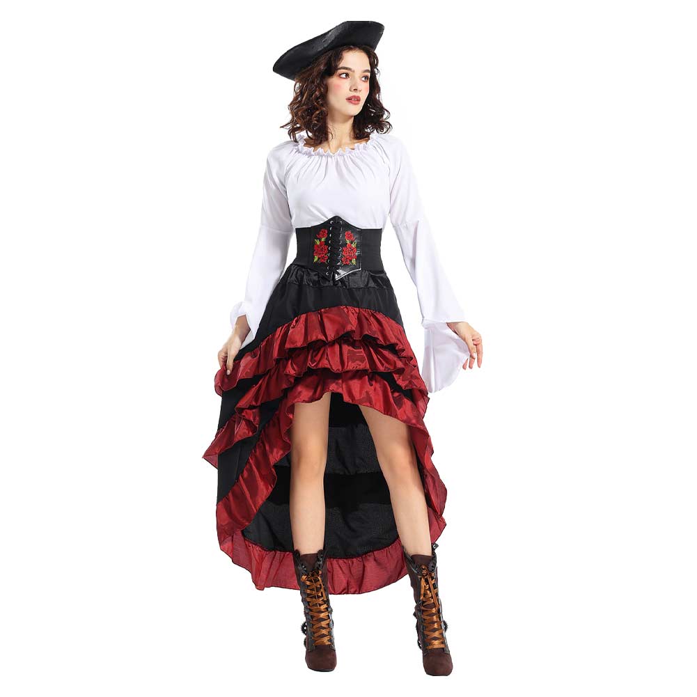 Medieval Pirates Renaissance Women Dress Cosplay Costume Outfits Hallo ...
