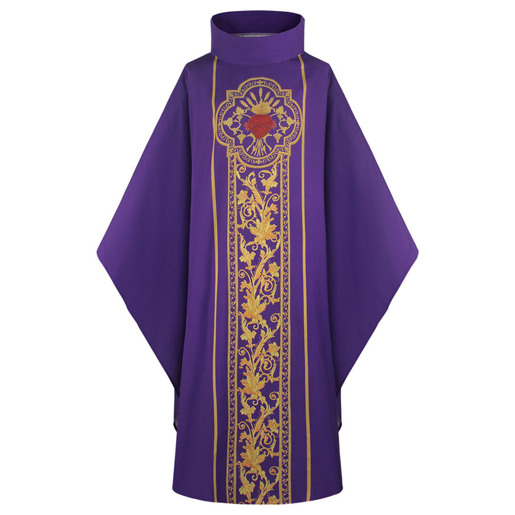 Retro Medieval Monk Cosplay Clothing Priest Religious Printed Robe Out ...