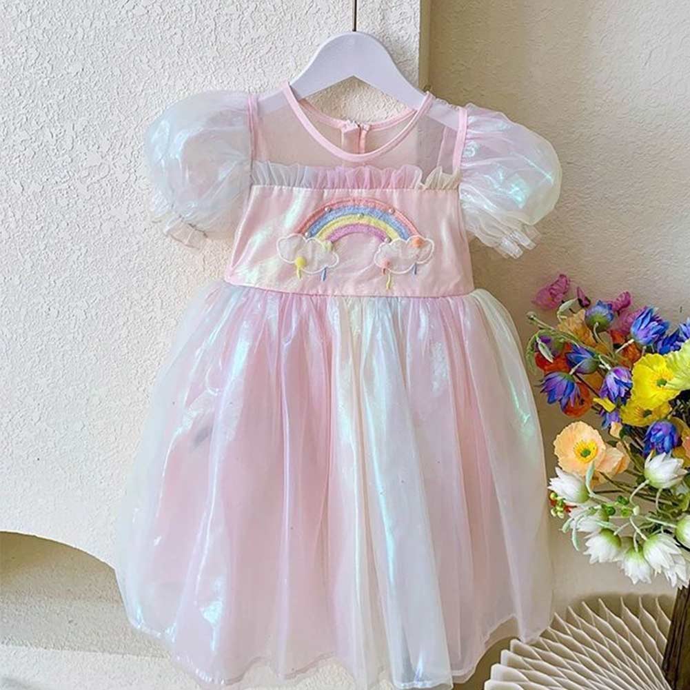 Angel Rainbow Kids Girls Mesh Princess Dress Wings 2 Piece Set Cosplay – INSWEAR
