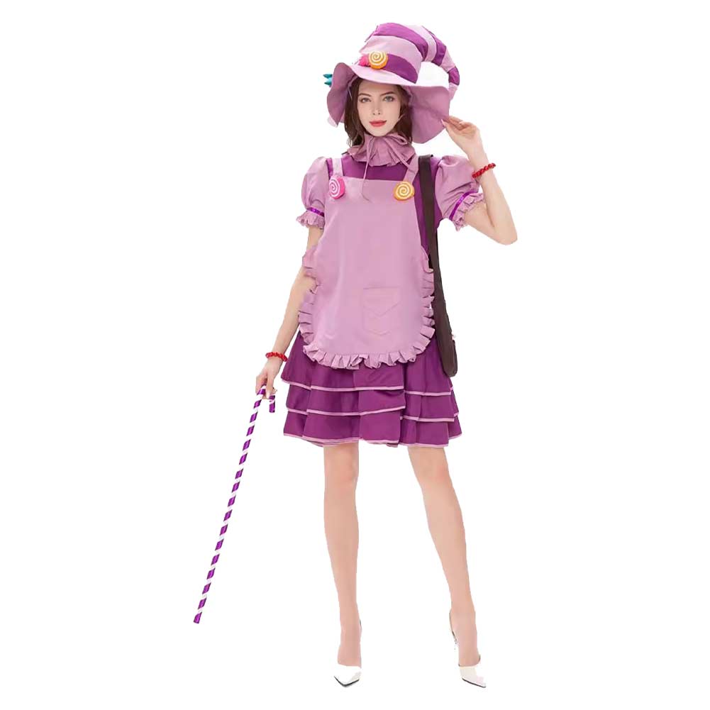 Candy Witch French Women Purple Maid Dress Cosplay Outfits Halloween P ...