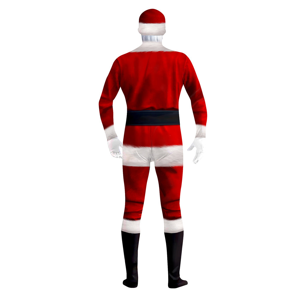 Christmas Santa Claus 3D Printed Bodysuit Hat Set Cosplay Outfits Hall ...