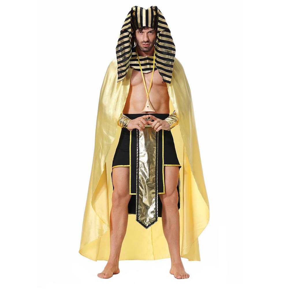 Egyptian King Pharaoh 6 Piece Cloak Pants Set Cosplay Outfits Hallowee ...