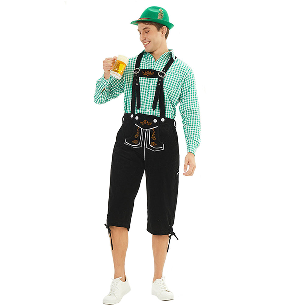 German Bavarian Munich Beer Festival Clothing Oktoberfest Green Plaid ...