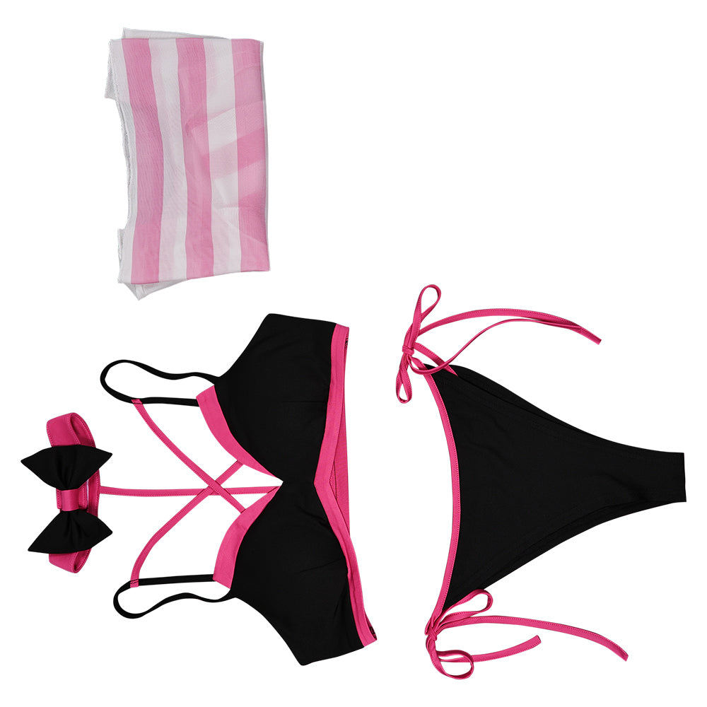 Hazbin Hotel Angel Dust Women Bikini 3 Piece Set Cover Up Swimsuit Cos ...