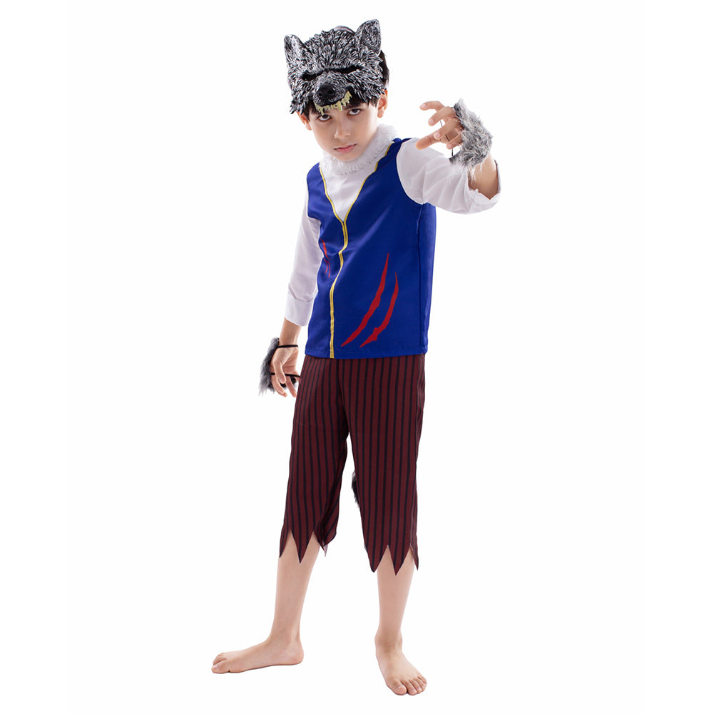 Kids Boys Girls Werewolf Cosplay Costume Outfits Halloween Carnival Su ...