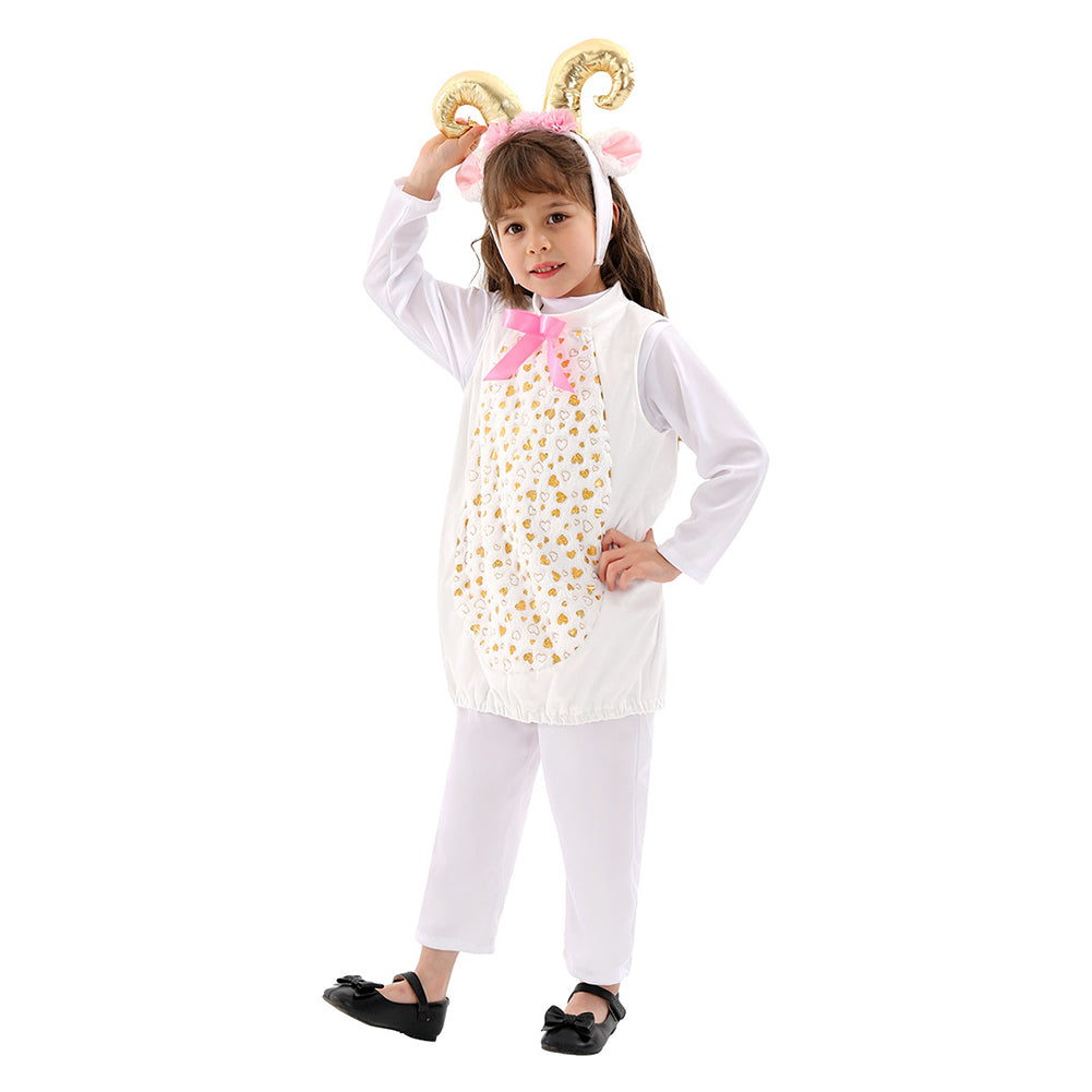 Kids Children Cute Sheep Cosplay Cloak With Headgear Costume Outfits H ...