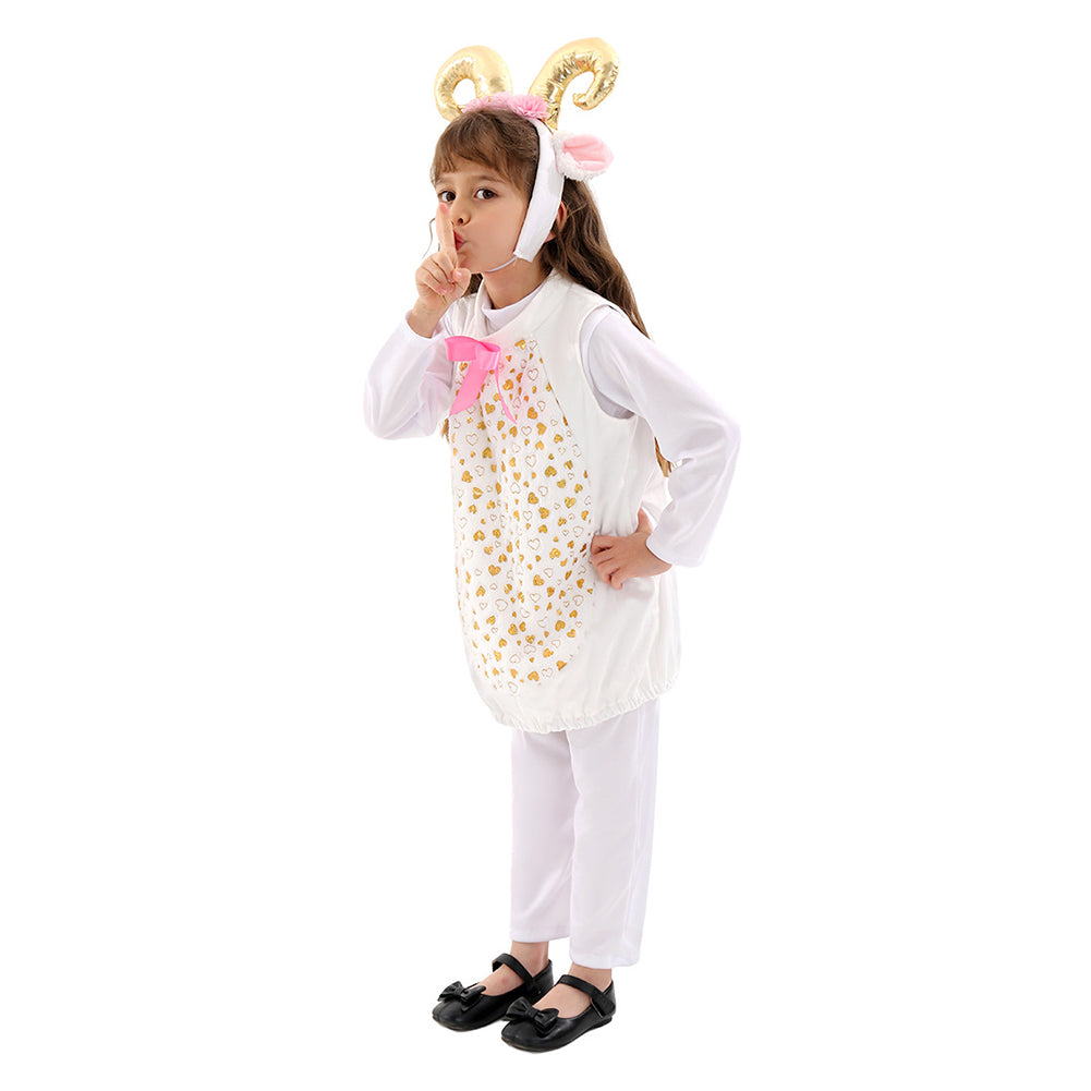 Kids Children Cute Sheep Cosplay Cloak With Headgear Costume Outfits H ...