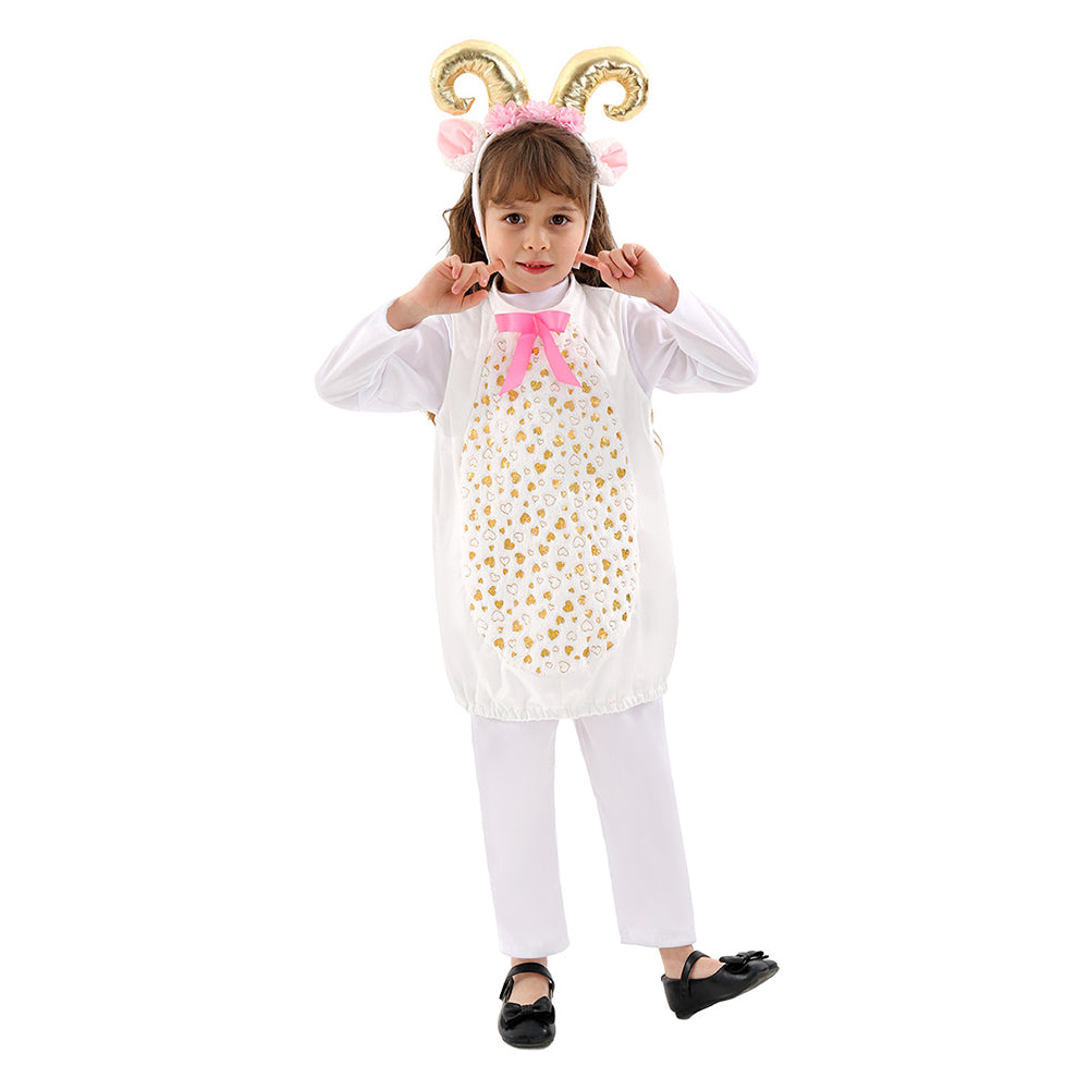 Kids Children Cute Sheep Cosplay Cloak With Headgear Costume Outfits H ...