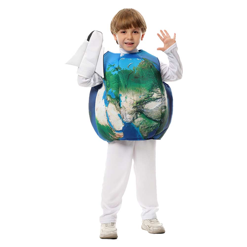 Kids Children Globe Overalls With Aircraft Gloves Set Cosplay Outfits ...
