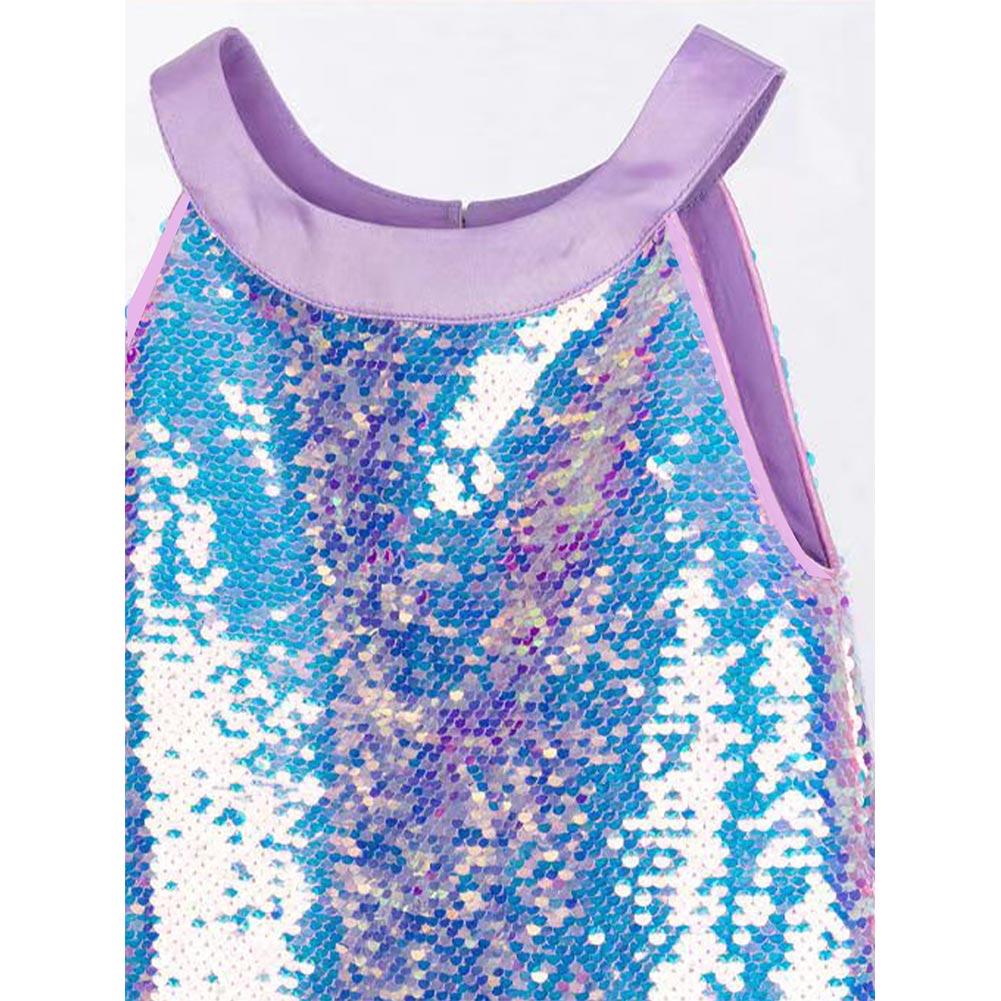 Kids Girls Purple Sequin Tutu Evening Dress Cosplay Outfits Halloween ...