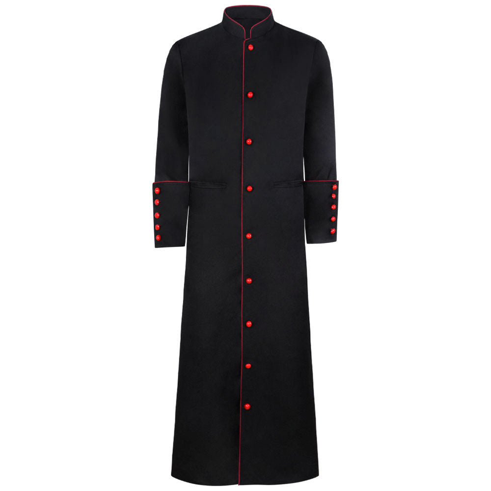 Medieval Christian Friar Priest Black Long Coat Cosplay Outfits Hallow ...