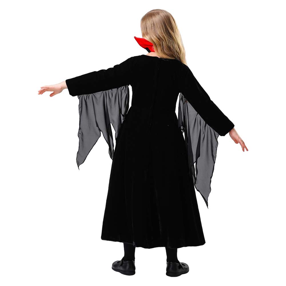 Medieval Kids Children Vampire Gothic Dress 2 Piece Set Cosplay Outfit ...