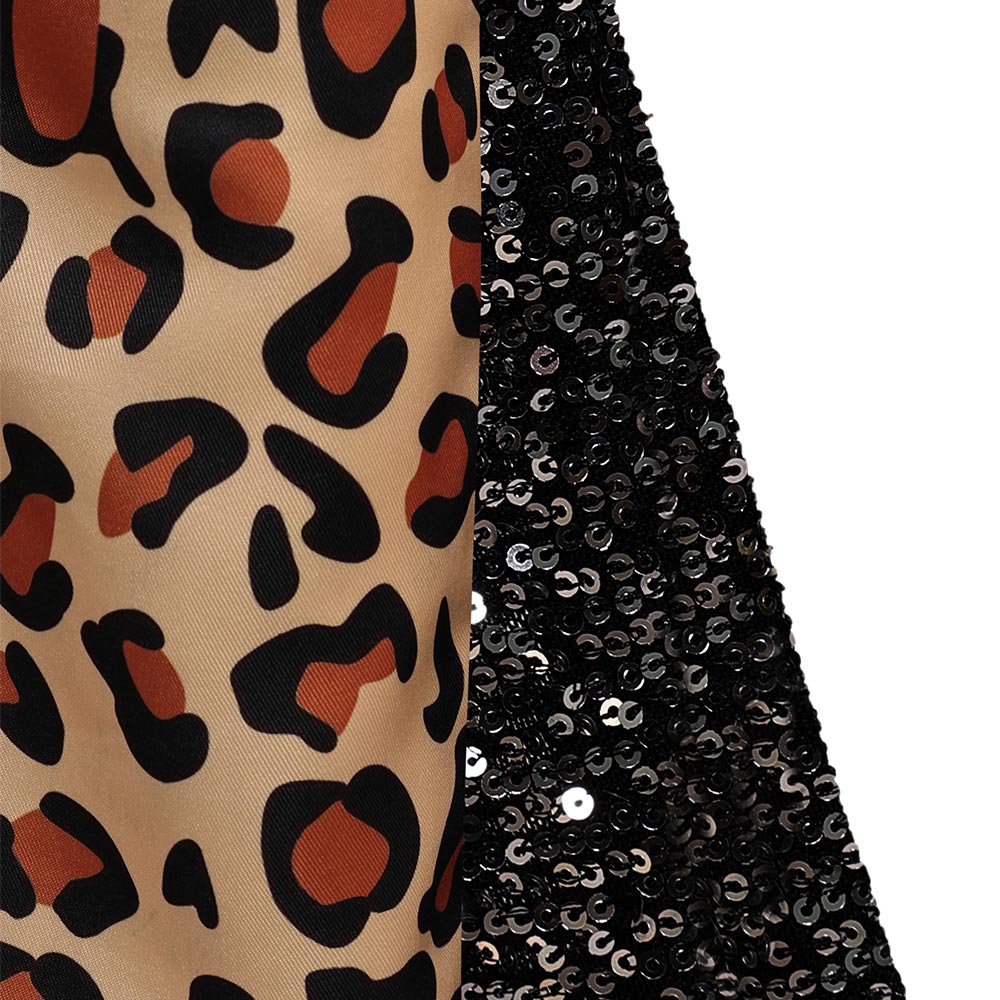 Men's Leopard Print Sequin Flared Pants Disco 70S Cosplay Outfits Hall ...