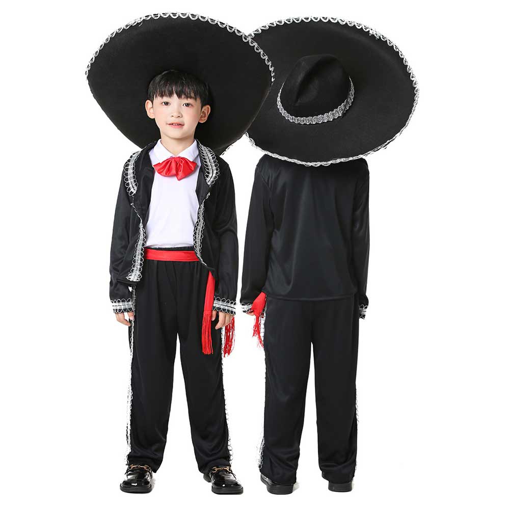 Mexican Ethnic Style Cosplay Costume For Kids Children 6 Piece Set Out ...