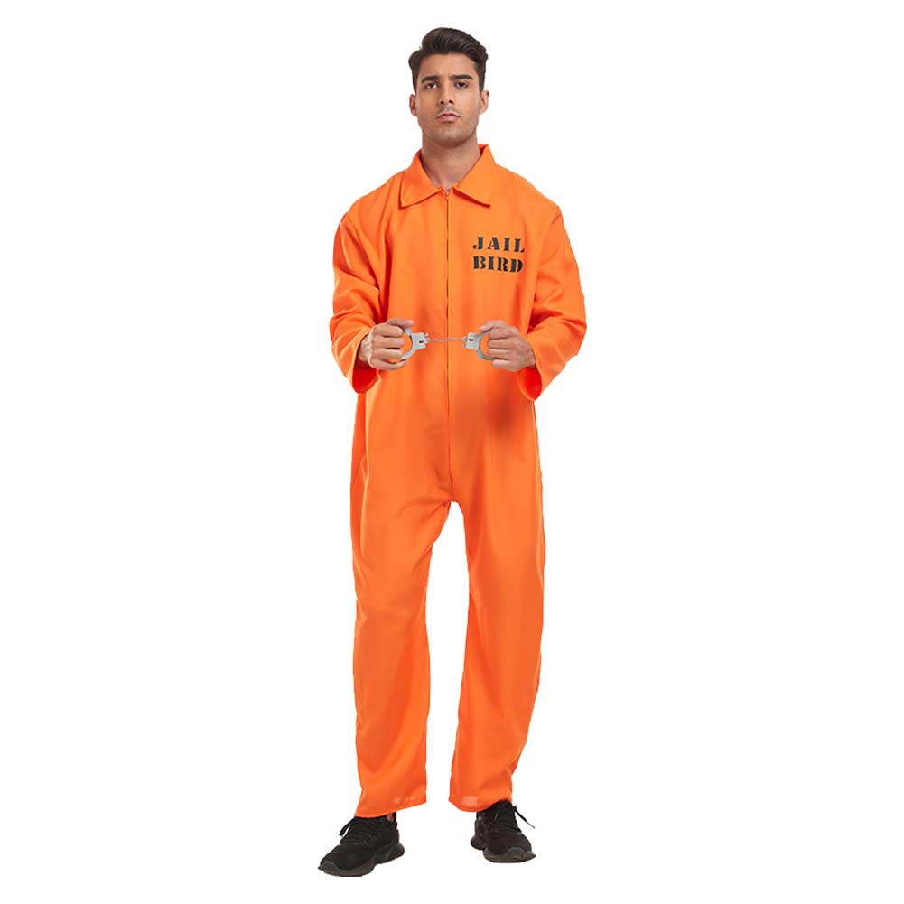 Orange Prison Uniform For Male Cosplay Outfits Halloween Carnival Suit ...