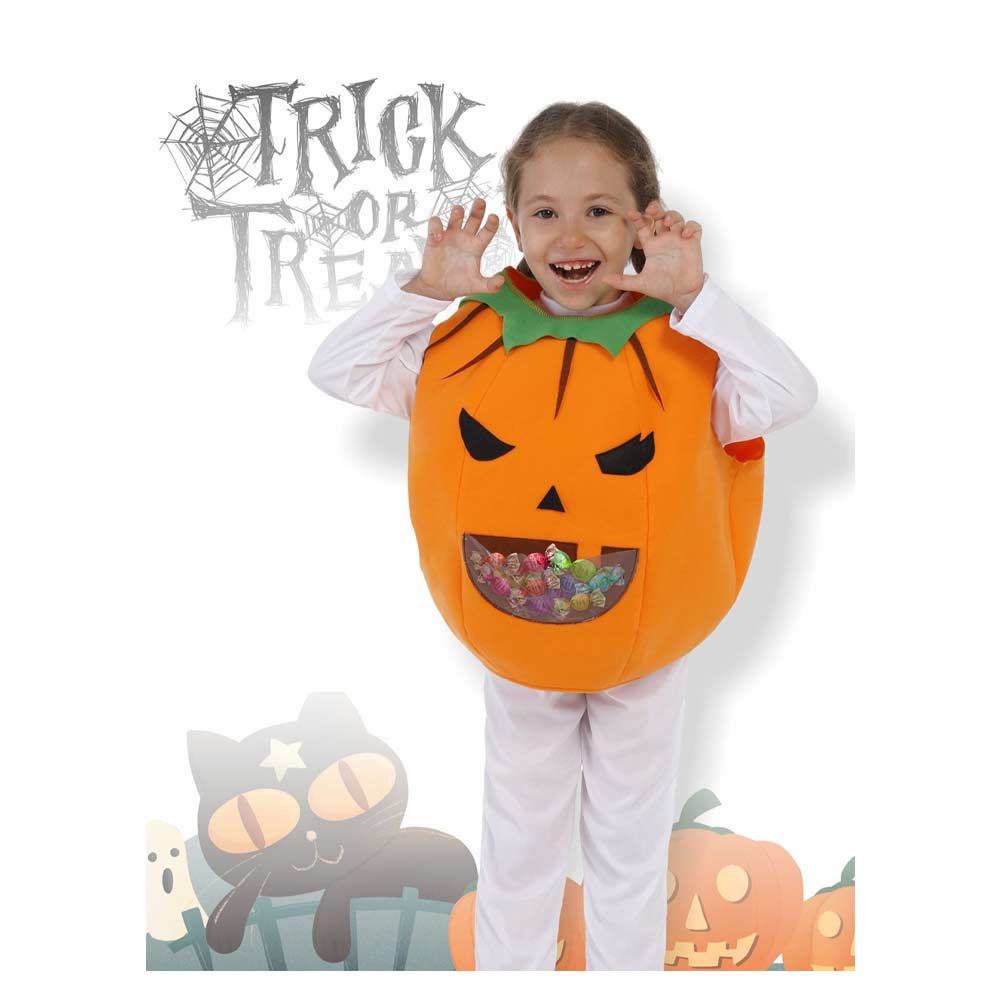Pumpkin Pockets For Candy Kids Little Children Cosplay Outfits Hallowe ...