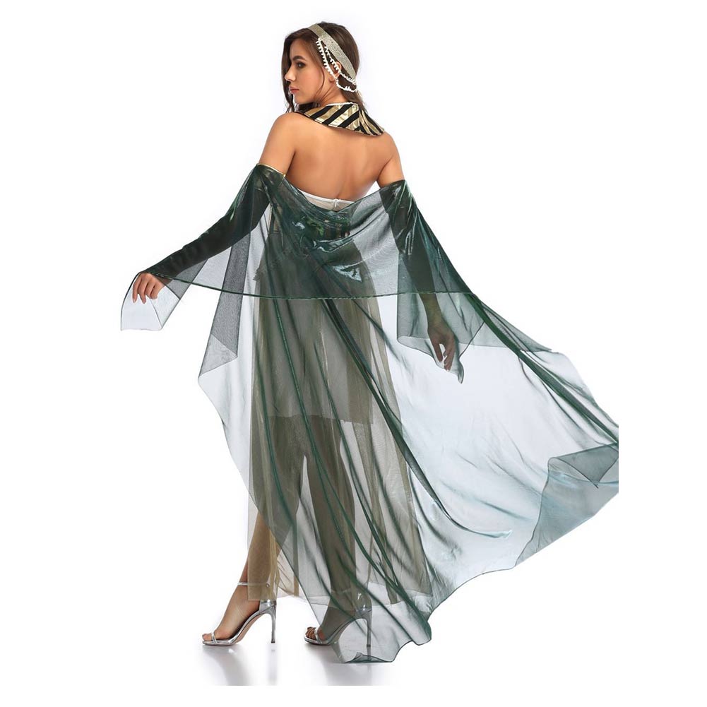 Queen of Egypt Women 7 Piece Set Mesh Dress Cosplay Outfits Halloween ...