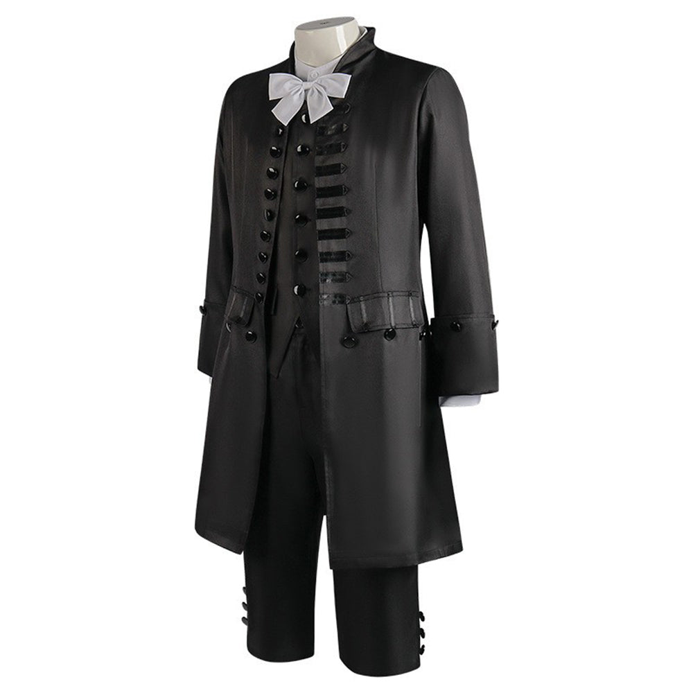 Retro 18th Renaissance Baroque Gentleman's Black Suit Cosplay Outfits ...