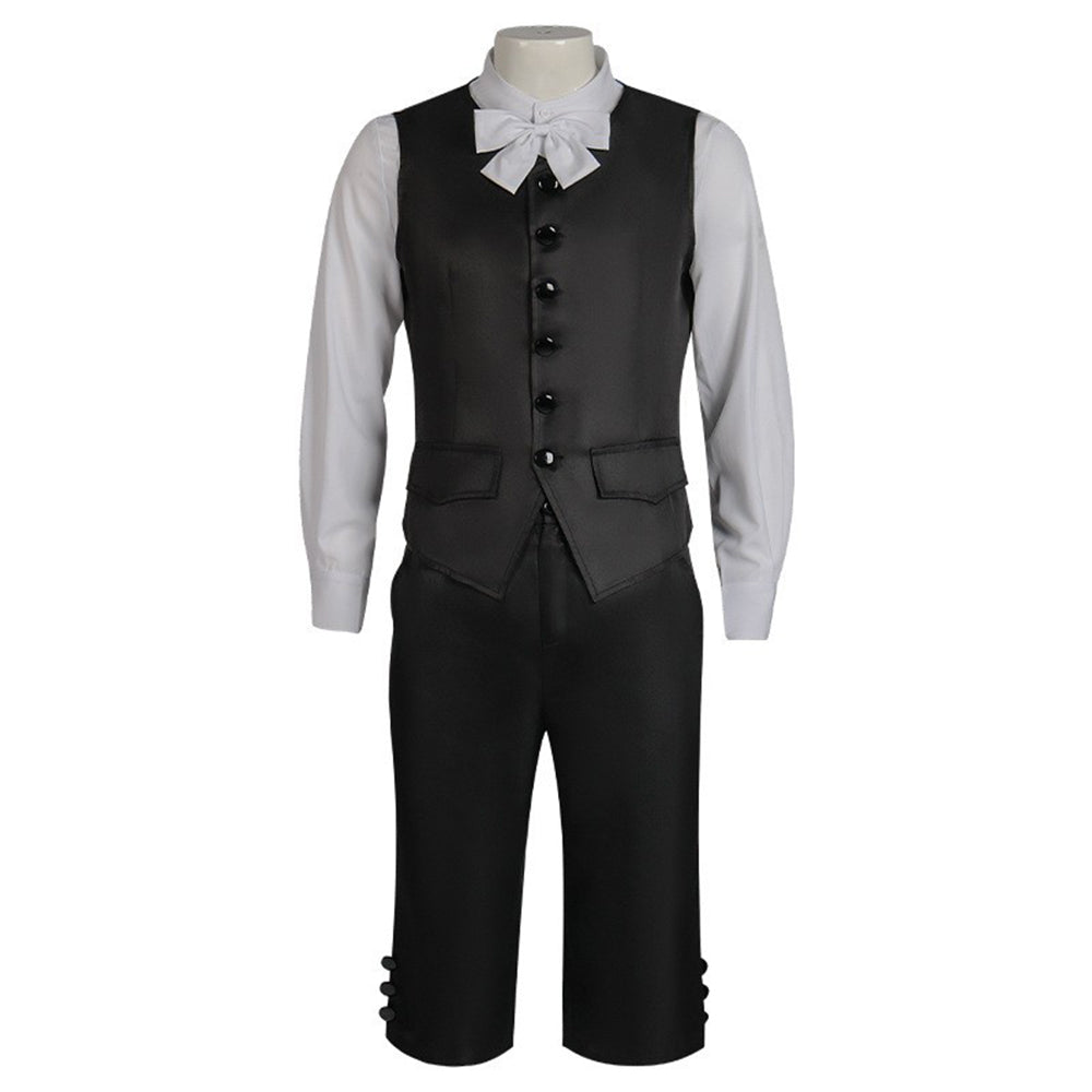 Retro 18th Renaissance Baroque Gentleman's Black Suit Cosplay Outfits ...