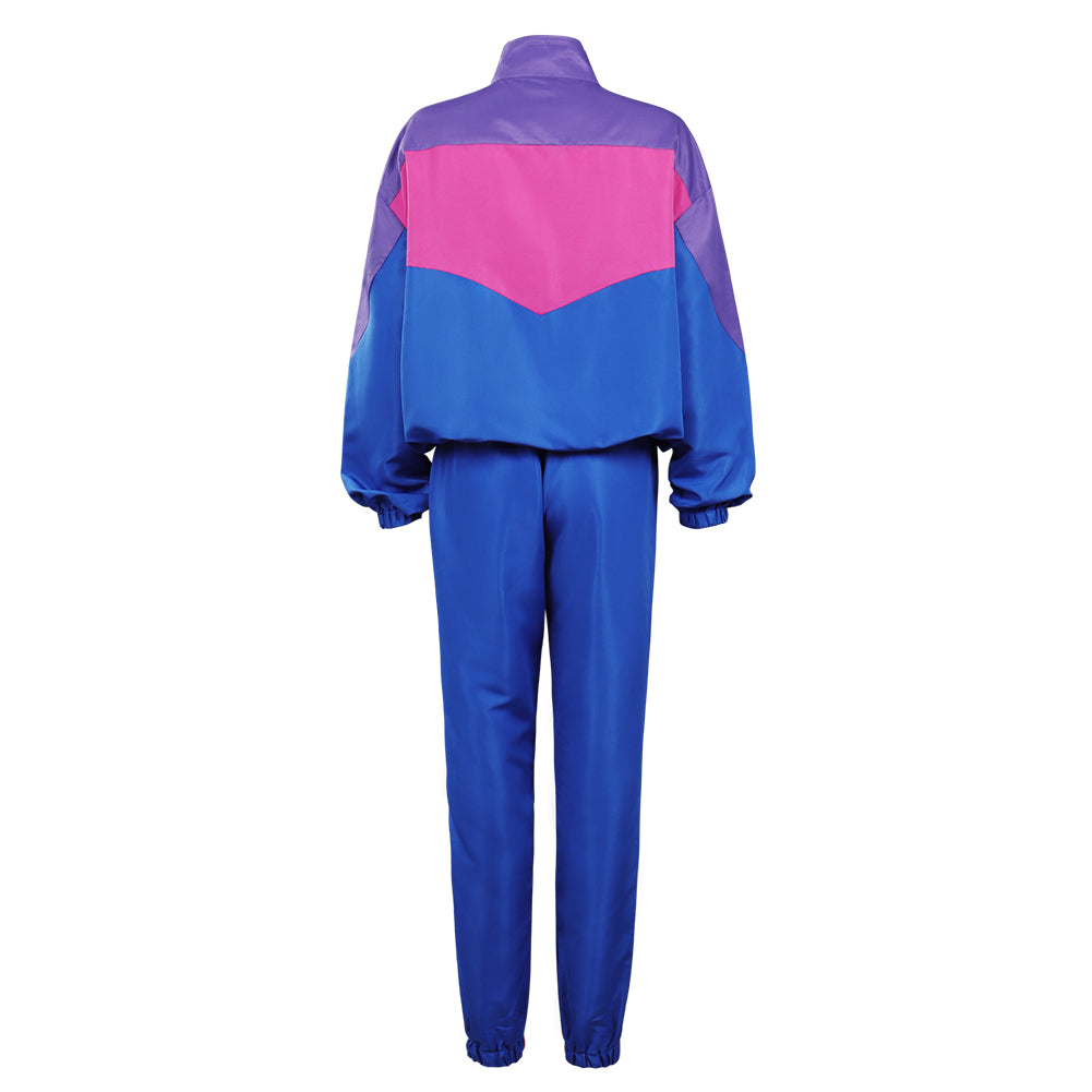 Retro 80s 90s Hip Hop Women Blue Sportswear Set Cosplay Outfits Hallow ...