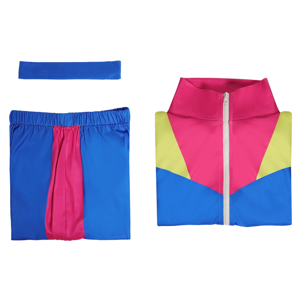 Retro 80s Hip Hop Kids Children 3 Piecs Blue Tracksuit Cosplay Outfits ...