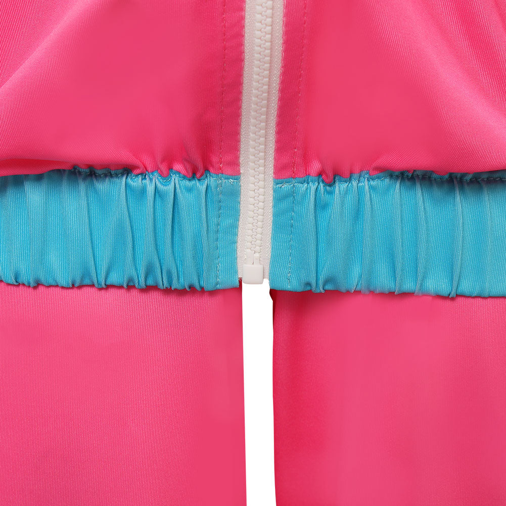Retro 80S Kids Girls 3 Piece Set Hip Hop Pink Tracksuit Cosplay Outfit ...