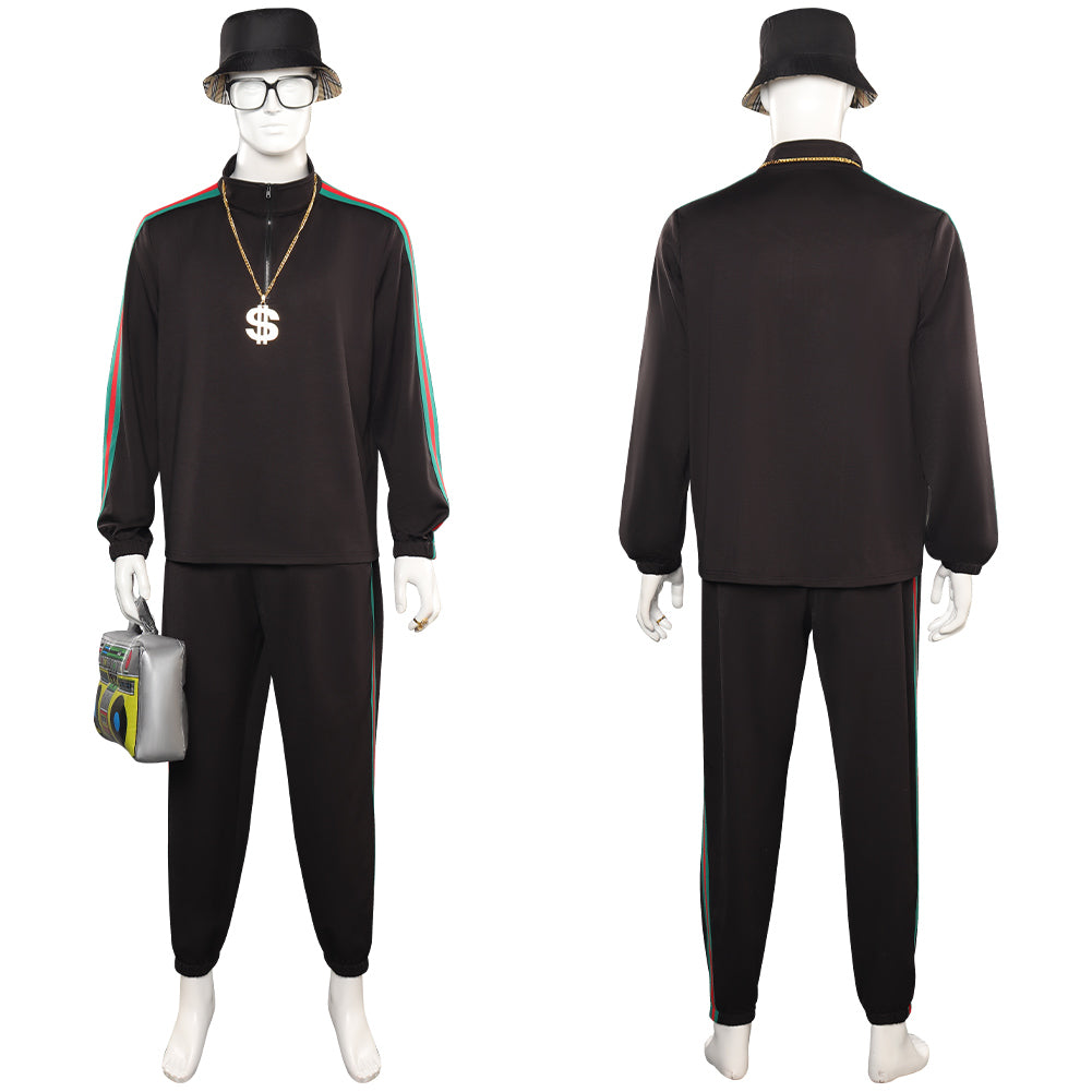 Retro Hip Hop 90s Men Black Tracksuit 7 Piece Set Cosplay Outfits Hall ...