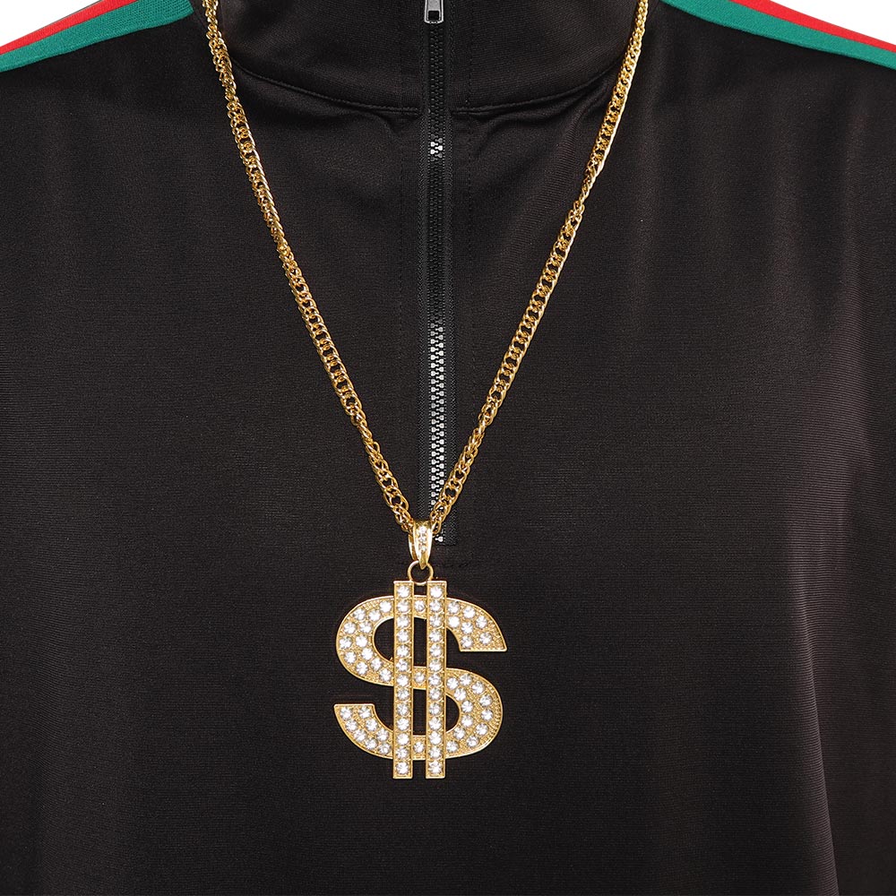Retro Hip Hop 90s Men Black Tracksuit 7 Piece Set Cosplay Outfits Hall ...