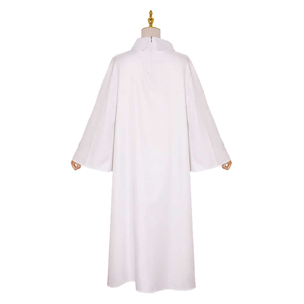Retro Medieval Adult Priests Monks White Lapel Robe Cape Cosplay Outfi ...
