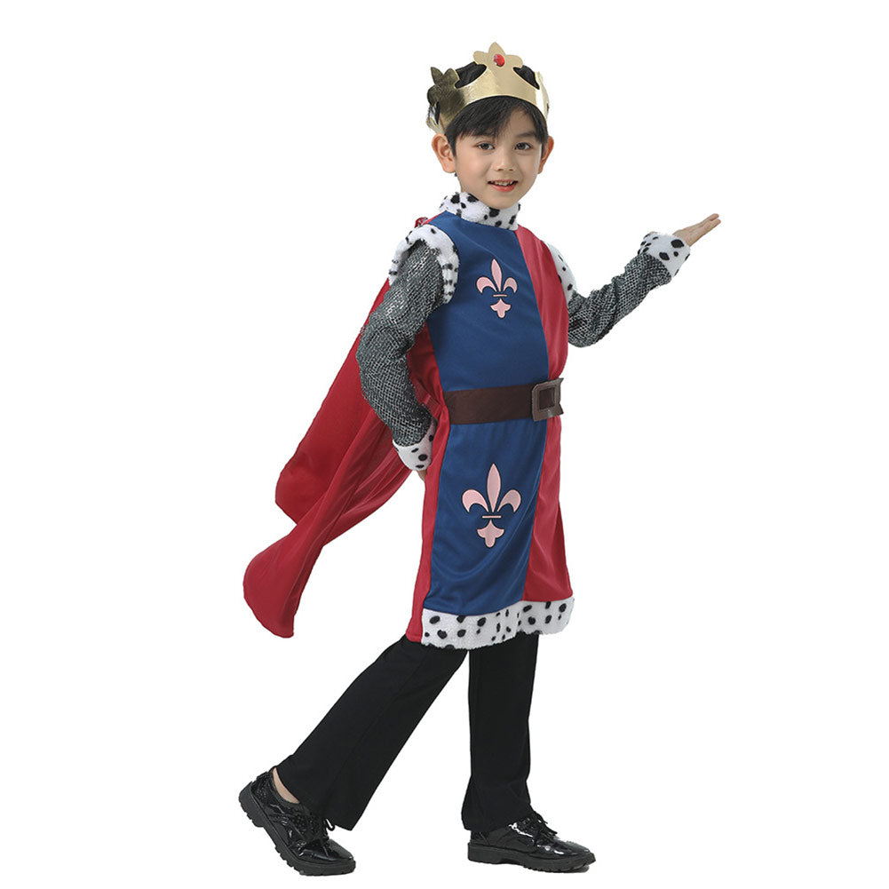 Retro Medieval King Kids Boys Cosplay Costume Outfits Halloween Carniv ...
