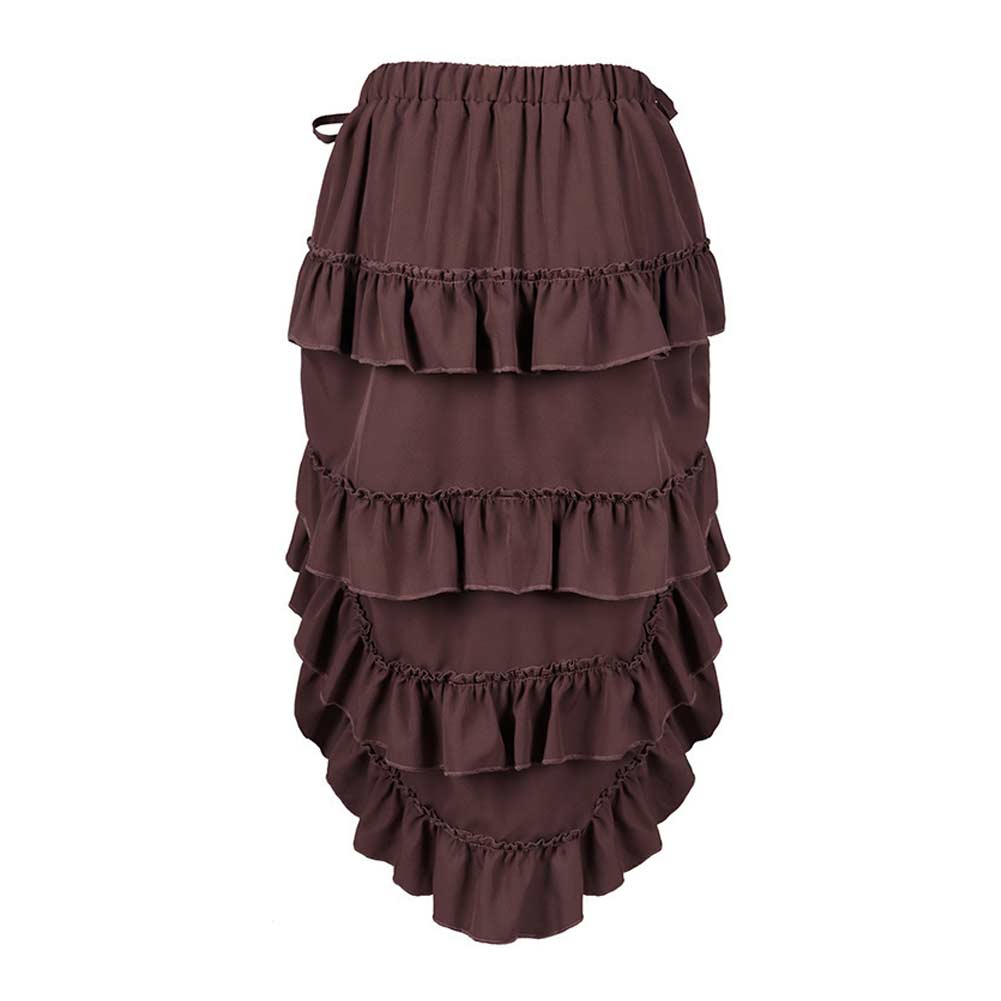 Retro Medieval Gothic Pirate Women Half Pleated Brown Skirt Hat Eyepat ...
