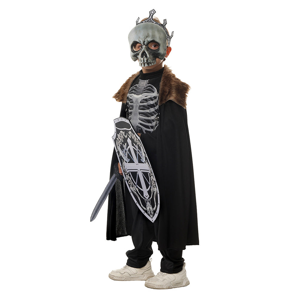 Skeleton Knight Kids Children Cosplay Outfits 4 Piece Set Halloween Pa ...