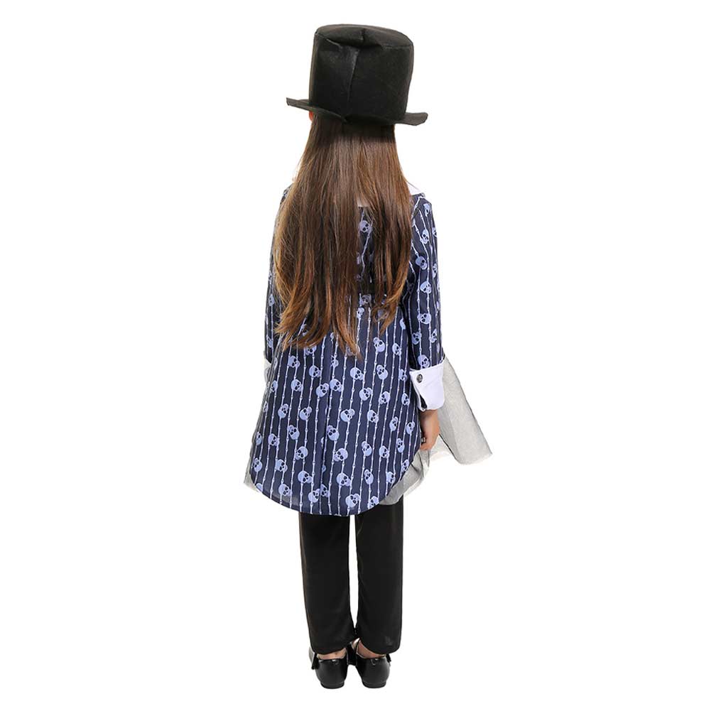 Skeleton Skull Kids Girl Cosplay Uniform Dress Costume Outfits Hallowe ...