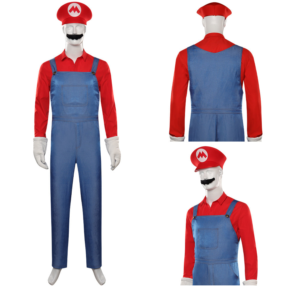 The Super Mario Bros. Movie - Mario Cosplay Costume Shirt Hat Outfits ...
