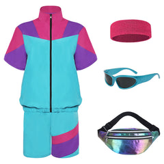 Retro 80s 90s Women Men 5 Piece Sportwear Set Outfits Tracksuits Set C ...