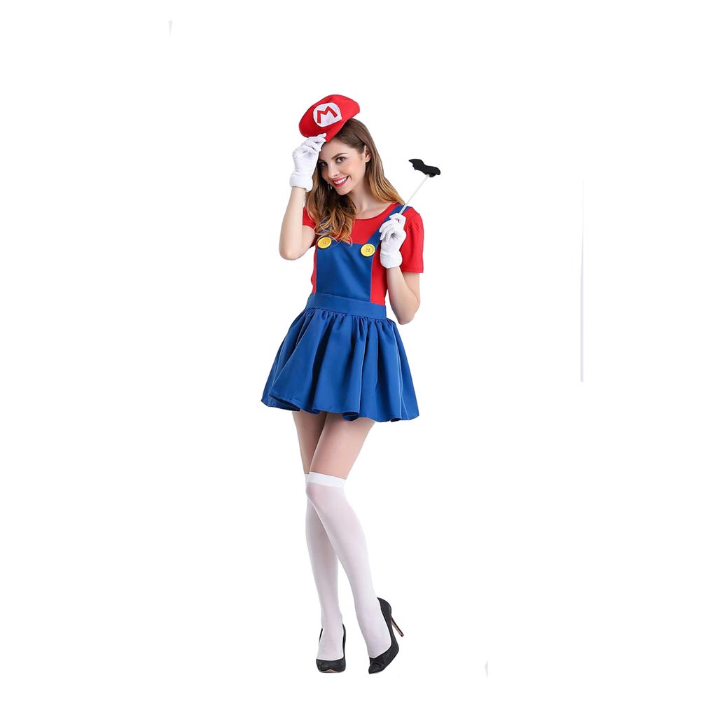 Super Mario Bros Cosplay Costume Dress Hat Outfits Halloween Carnival ...