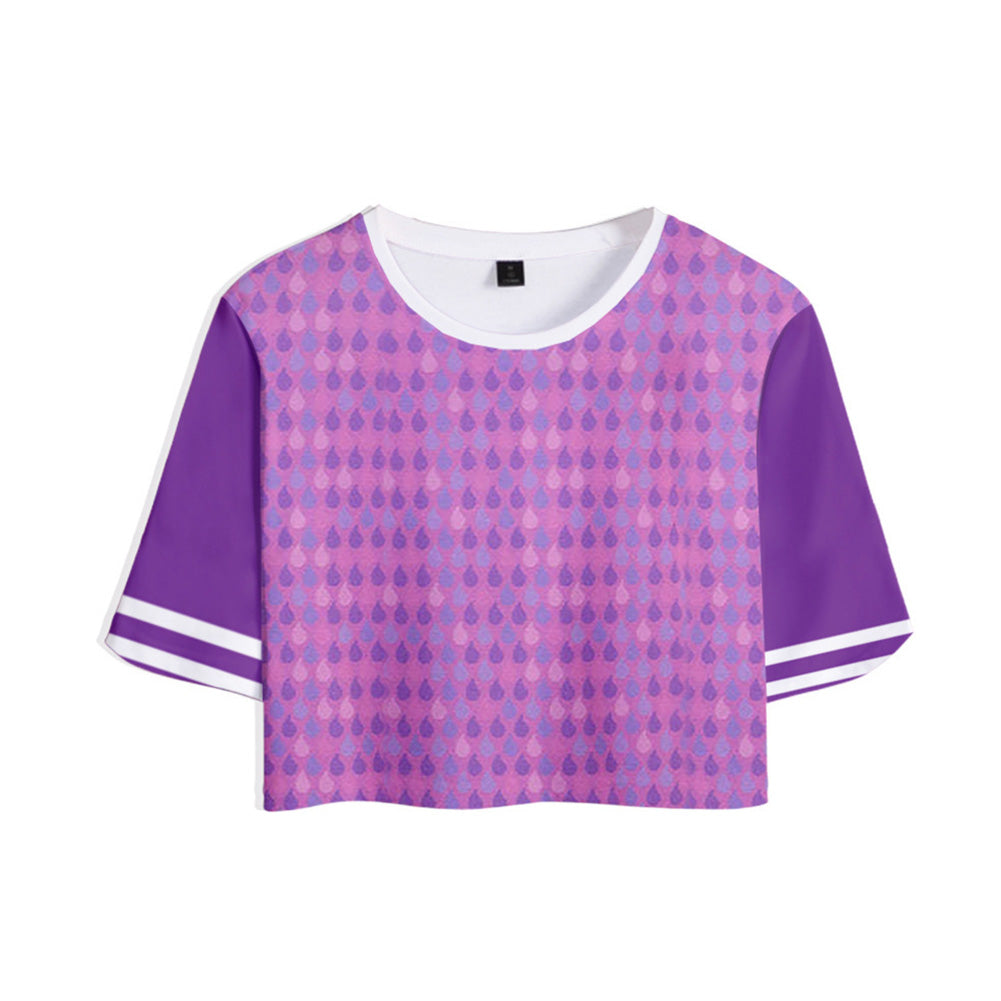 Amber Wade Kids Children Cosplay Short Sleeve Purple Top Casual Street ...