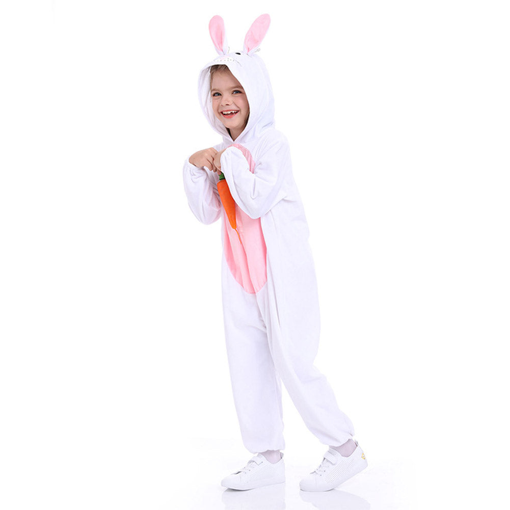 Easter Bunny Rabbit Kids Children Cute Cartoon Pajamas Cosplay Jumpsui ...