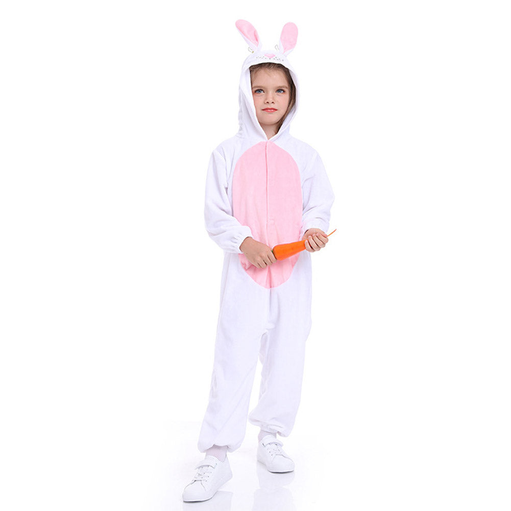 Easter Bunny Rabbit Kids Children Cute Cartoon Pajamas Cosplay Jumpsui ...