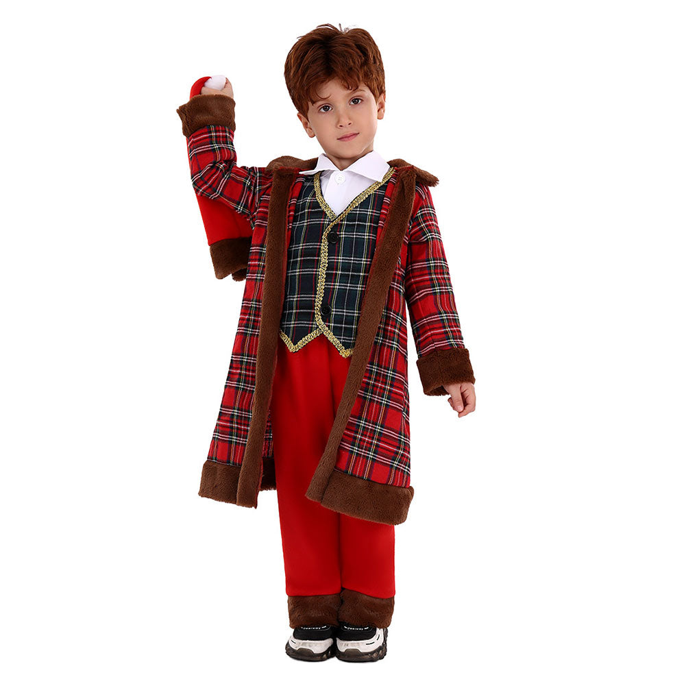 Kids Children Christmas Scotland Costume Santa Clau Cosplay Costume Ou ...