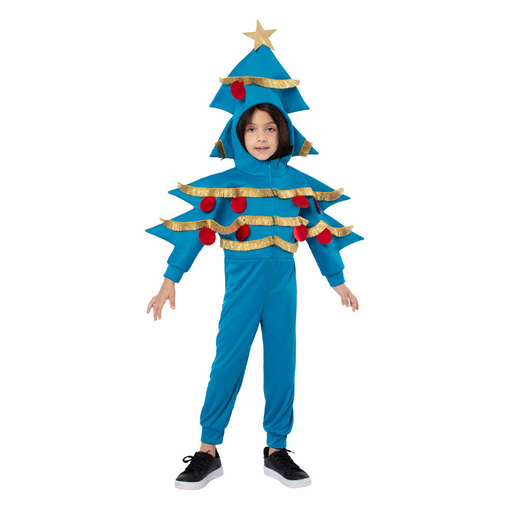 Kids Children Christmas Tree Blue Cosplay Costume Outfits Christmas Ca ...