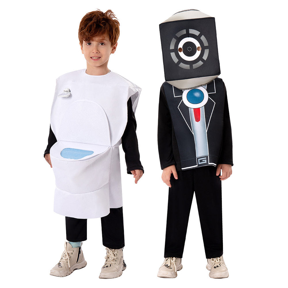 Kids Children Horror Game Skibidi Toilet Peaker Man Cosplay Costume Ou ...