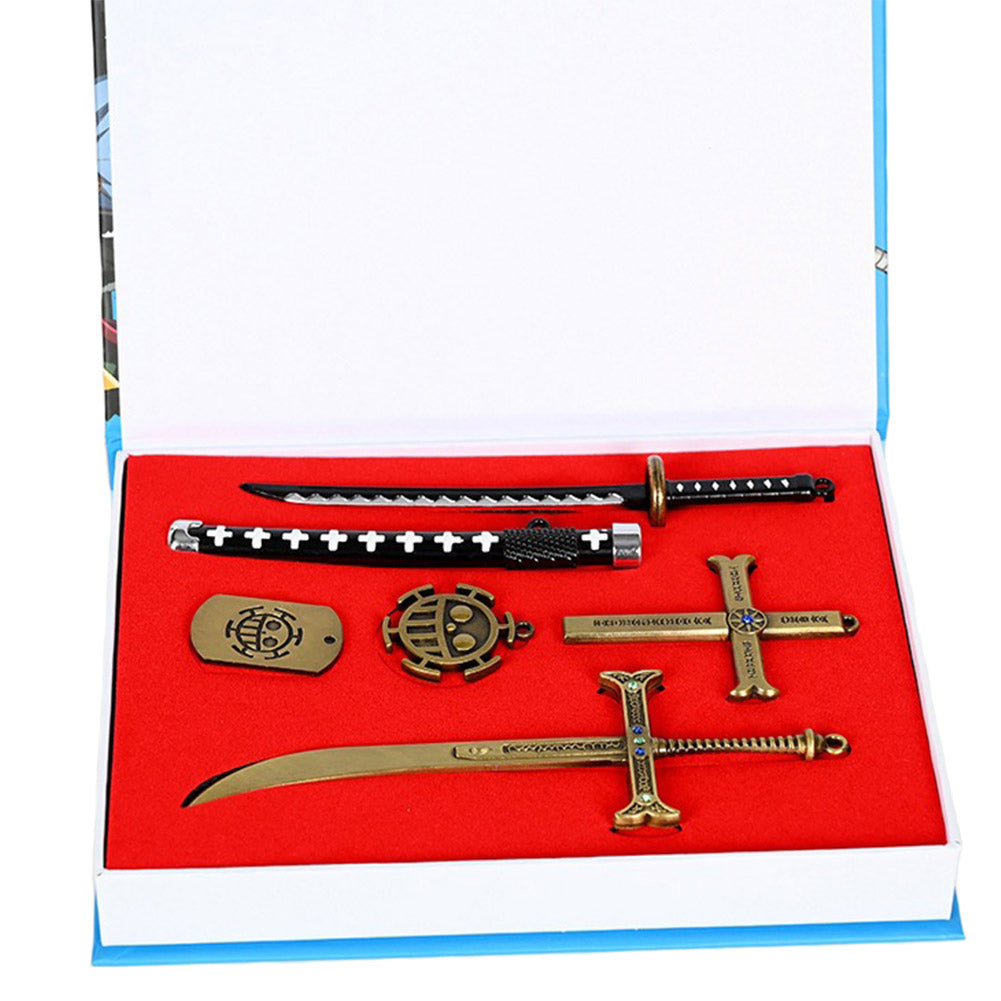 One Piece Dracule Mihawk Trafalgar Law Cosplay Weapon Keychain Key Rin ...